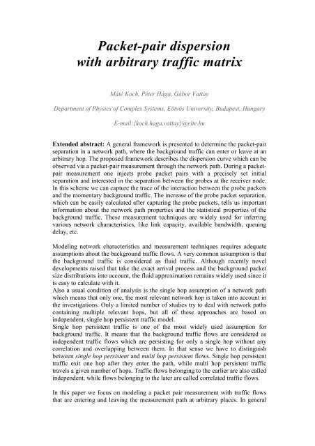 Packet-pair dispersion with arbitrary traffic matrix - Etomic