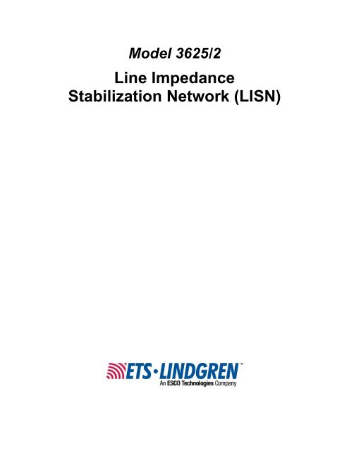 Line Impedance Stabilization Network (LISN) - ETS-Lindgren