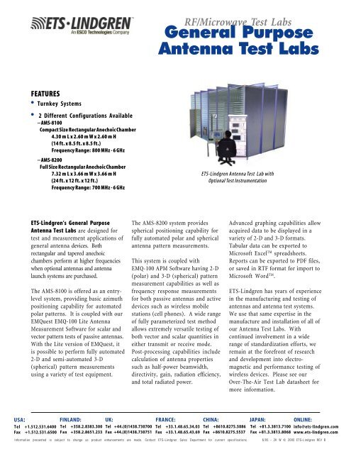 AMS-8100 Antenna Measurement System - ETS-Lindgren