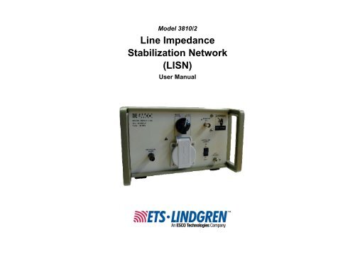 Line Impedance Stabilization Network (LISN) - ETS-Lindgren