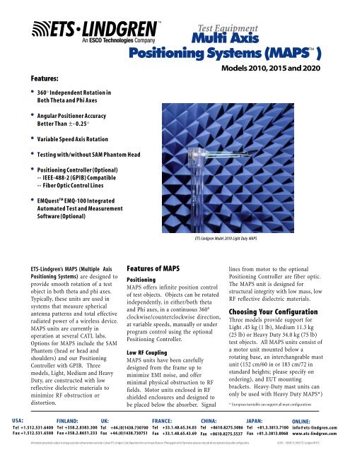 Multi Axis Positioning Systems (MAPS ) - ETS-Lindgren