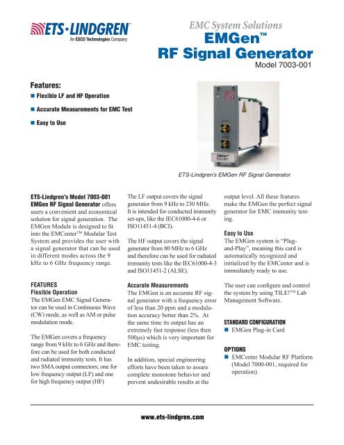 Datasheet - ETS-Lindgren