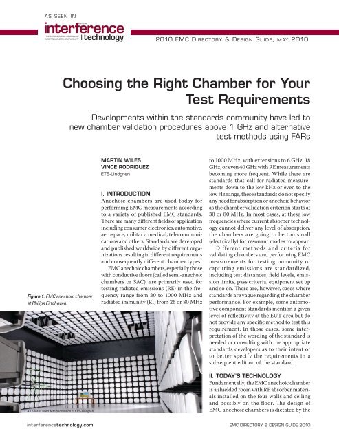 Choosing the Right Chamber for Your Test ... - ETS-Lindgren