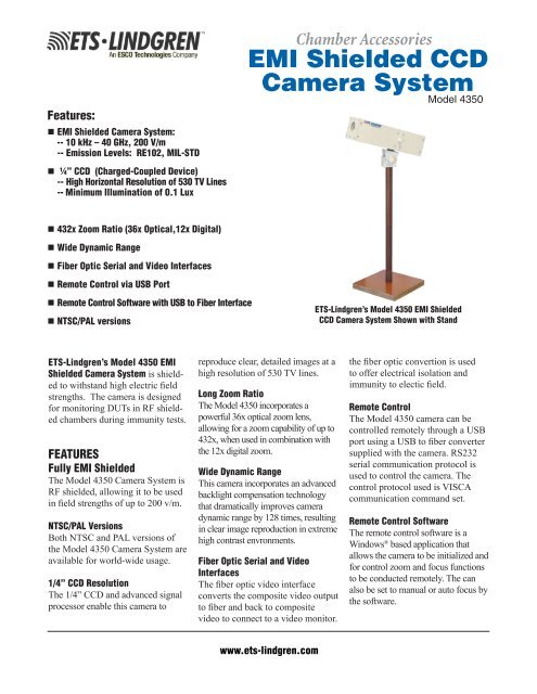 EMI Shielded CCD Camera System - ETS-Lindgren