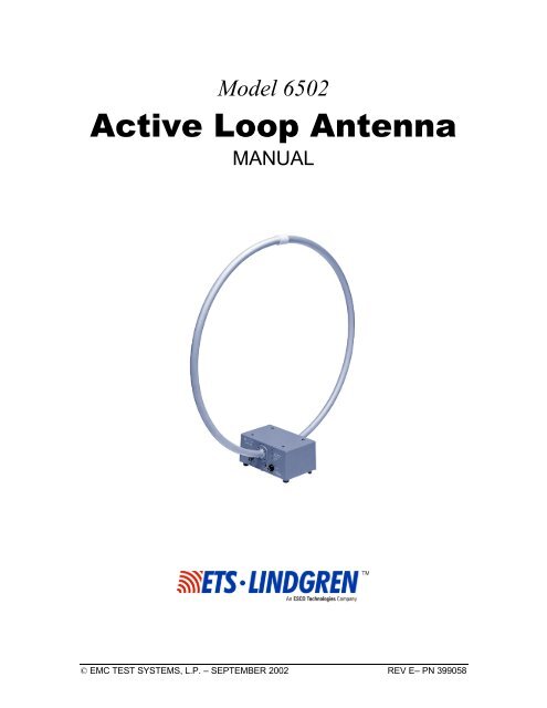 Model 6502 Active Loop Antenna - ETS-Lindgren