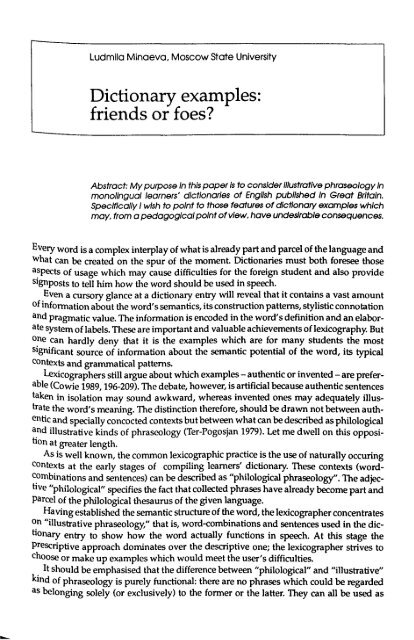 Dictionary examples- Friends or foes.pdf - Euralex