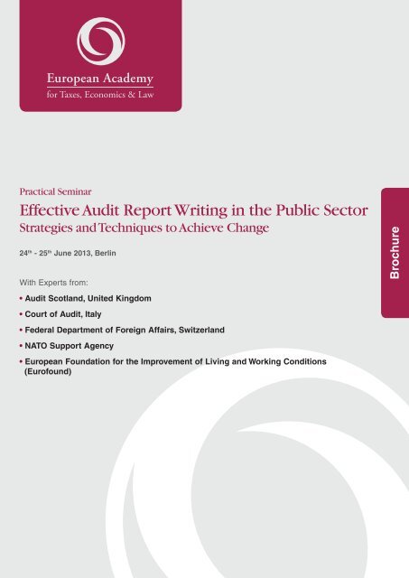 Effective Audit Report Writing in the Public Sector - Euroacad.eu