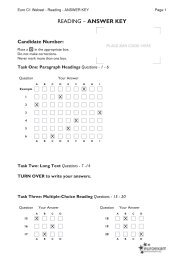 Reading Challenge 3 2nd – Answer Key