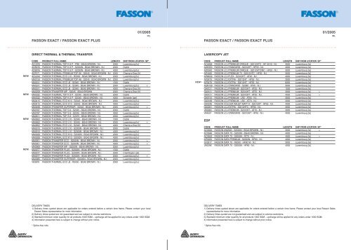 fasson exact / fasson exact plus