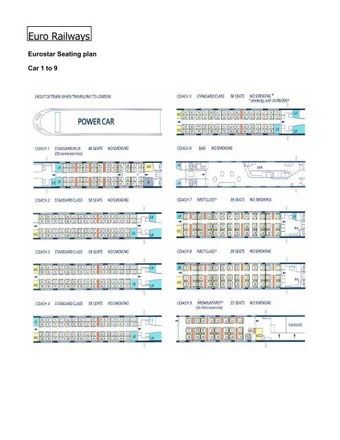 Eurostar Seating Map