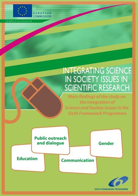 Integrating Science in Society issues in scientific research - Main