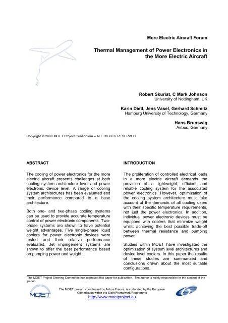 Thermal Management of Power Electronics in the More Electric Aircraft