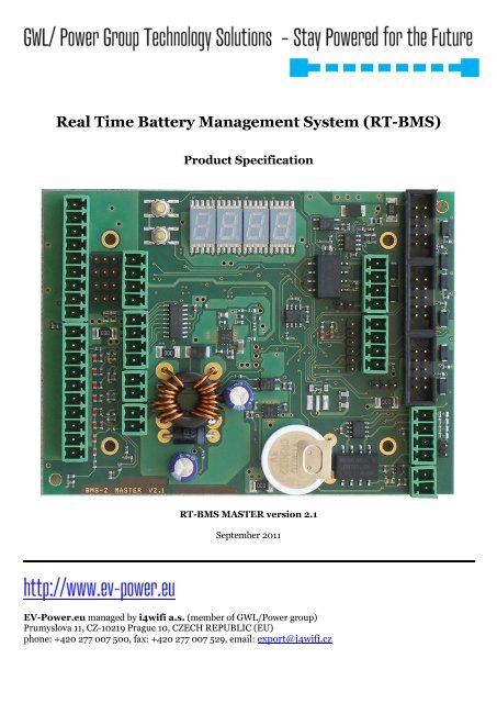 Real Time Battery Management System (RT-BMS) - EV-Power