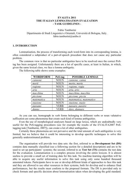 Detailed Guidelines - EVALITA