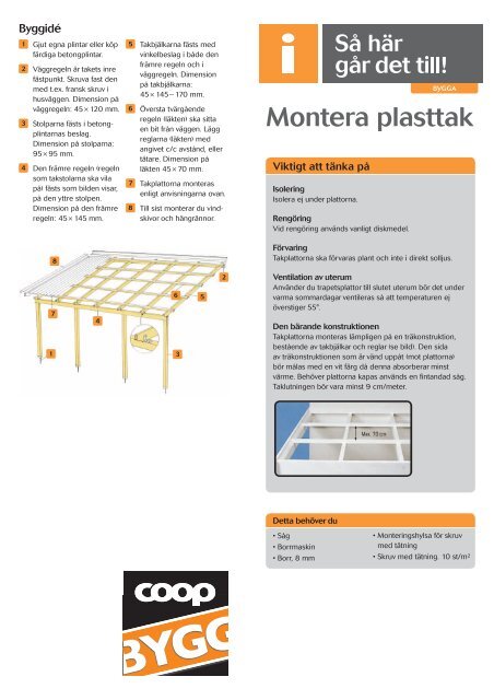 Montera plasttak - Coop