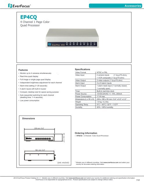 EverPlex 4CQ / EverPlex8CQ - Everfocus