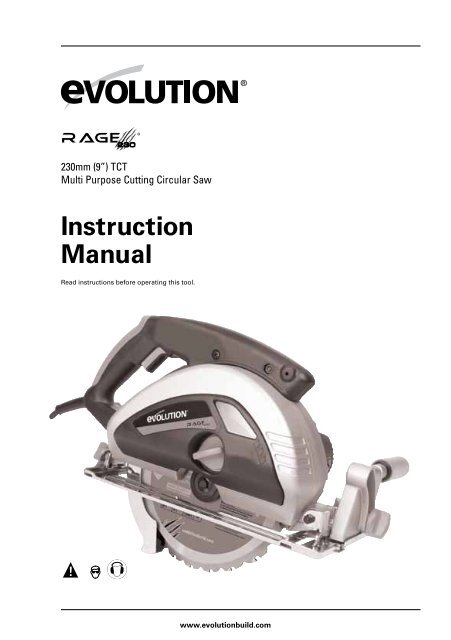 Instruction Manual - Evolution Power Tools