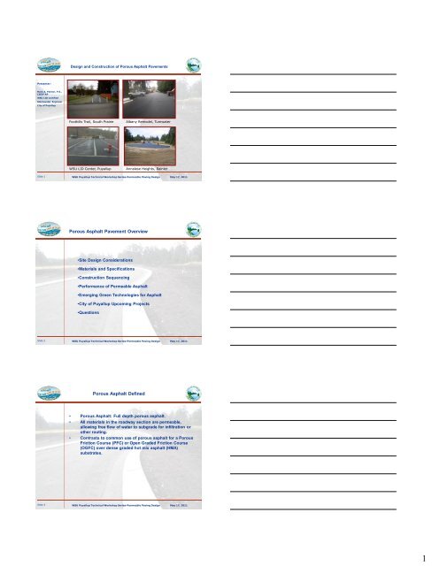 Porous Asphalt Design Construction - Mark Palmer - WSU ...
