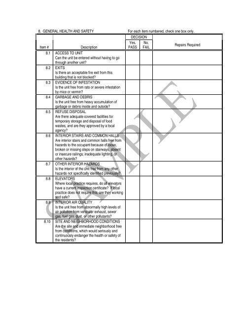 8. GENERAL HEALTH AND SAF