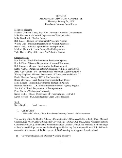 Air Quality Advisory Committee - East-West Gateway Coordinating ...