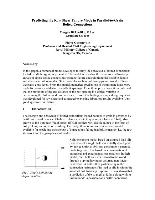 Predicting Row Shear Failure Mode in Parallel-to-Grain Bolted ...