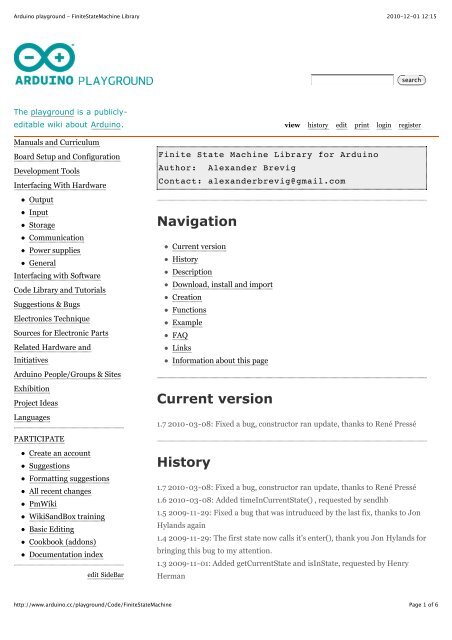 Arduino playground - FiniteStateMachine Library.pdf - Ex-ch.com Arduino playground - FiniteStateMachine Library.pdf - Ex-ch.com