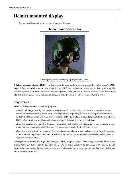 Helmet mounted display - Wikipedia, the free ... - Ex-ch.com