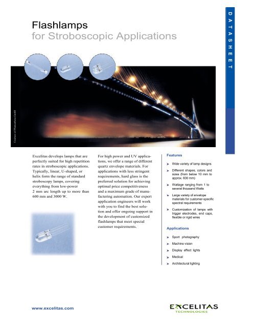 Flashlamps for Stroboscopic Applications - Excelitas Technologies