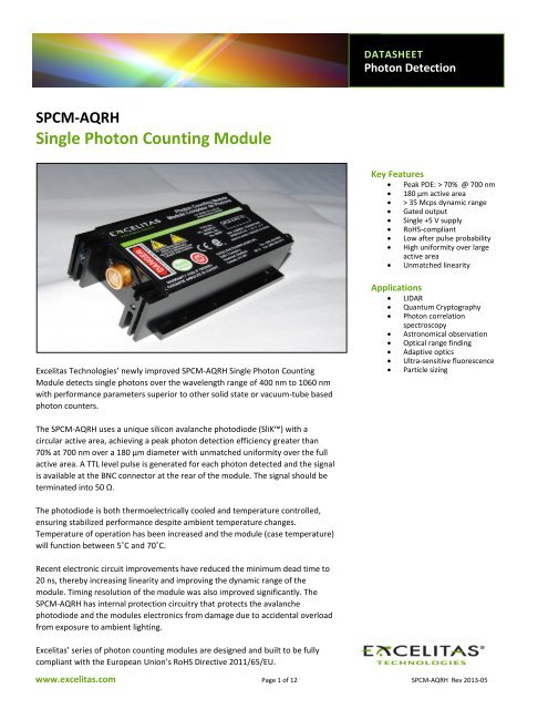 SPCM-AQRH Rev 2013-05 - Excelitas Technologies