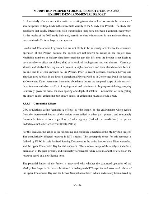 MUDDY RUN PUMPED STORAGE