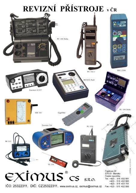 REVIZNÍ PŘÍSTROJE v ČR - EXIMUS cs, sro