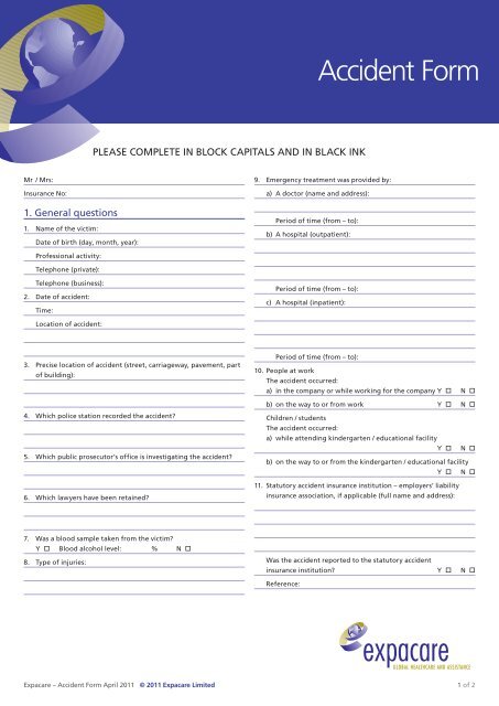 Accident Form - Expacare