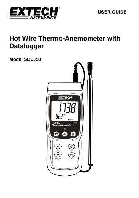 Hot Wire Thermo-Anemometer with Datalogger - Extech Instruments