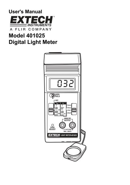 Model 401025 Digital Light Meter - Extech Instruments
