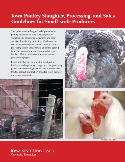 Iowa Poultry Slaughter, Processing, and Sales Guidelines for Small ...