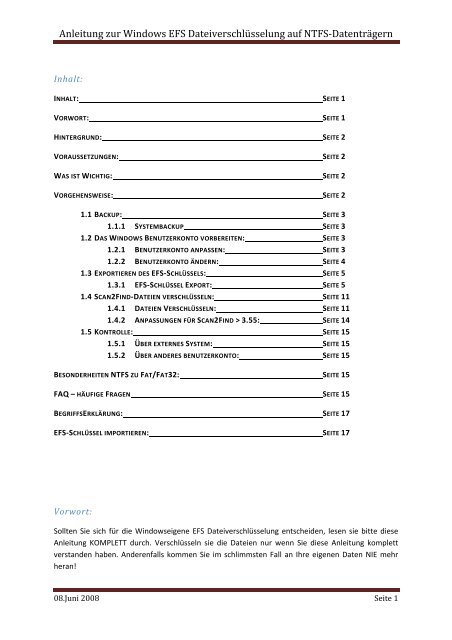 Anleitung zur Windows EFS Dateiverschlüsselung auf NTFS - Aspoa