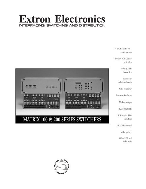 Matrix 100 & 200 Series Switchers - Extron Electronics