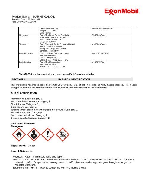 Product Name: MARINE GAS
