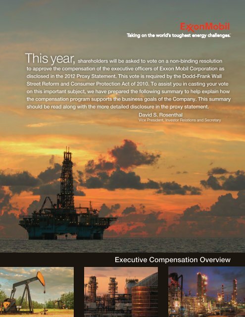 Executive Compensation Overview - ExxonMobil