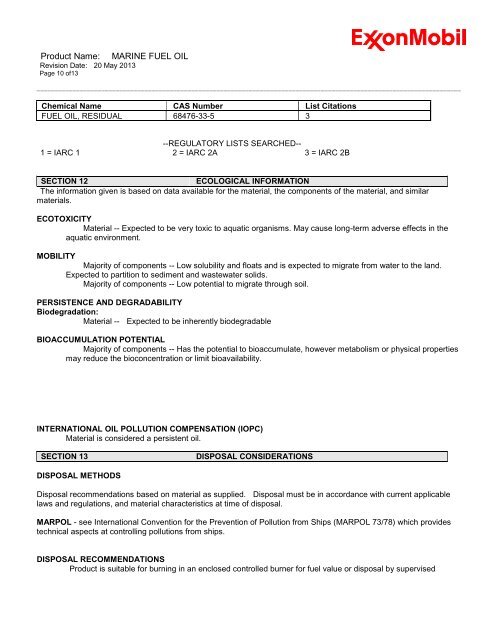 Product Name: MARINE FUEL