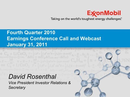 David Rosenthal - ExxonMobil