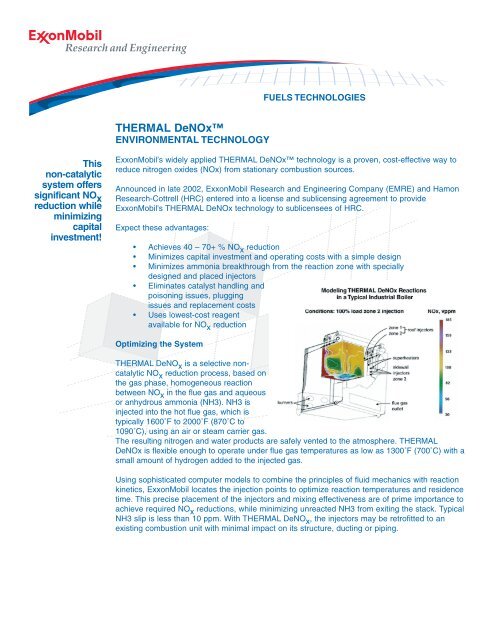 THERMAL DeNOx Environmental Technology - ExxonMobil
