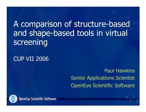 ROCS - OpenEye Scientific Software