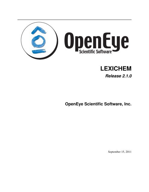 LEXICHEM - OpenEye Scientific Software