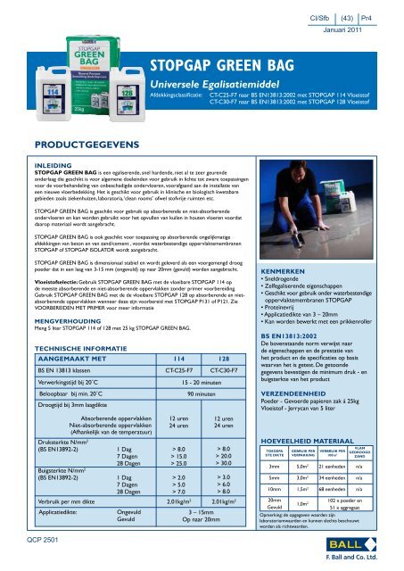 STOPGAP GREEN BAG - F Ball