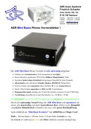 ASR Mini-Basis Phono Vorverstärker - ASR Audio Systeme Friedrich ...