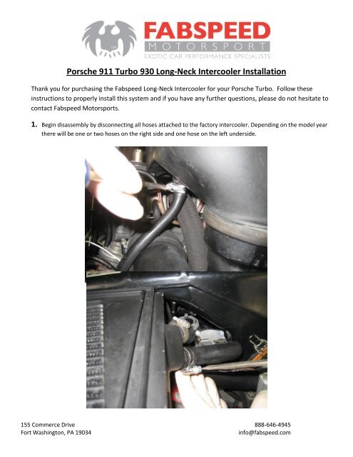 Porsche 911 Turbo 930 Long-Neck Intercooler Installation - Fabspeed