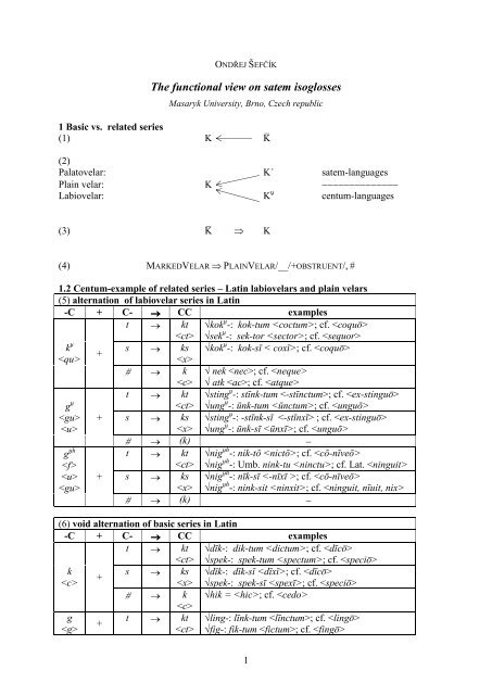 The functional view on satem isoglosses