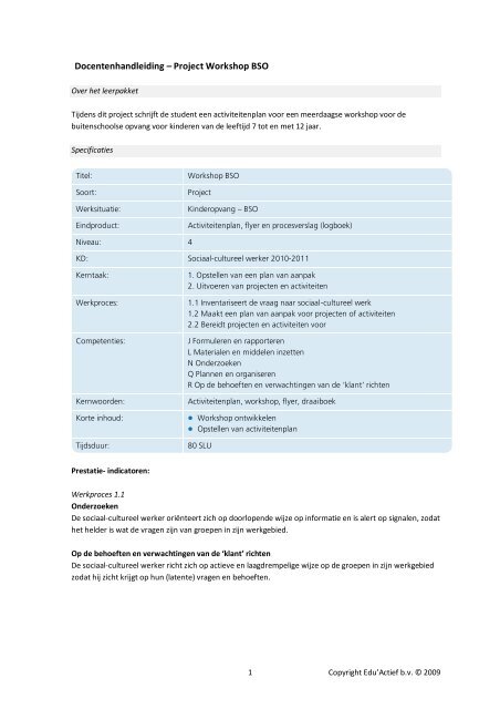 Docentenhandleiding – Project Sociale kaart ... - Factor-E