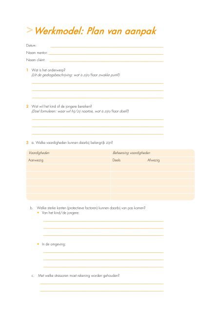 Werkmodel: Plan van aanpak - Factor-E